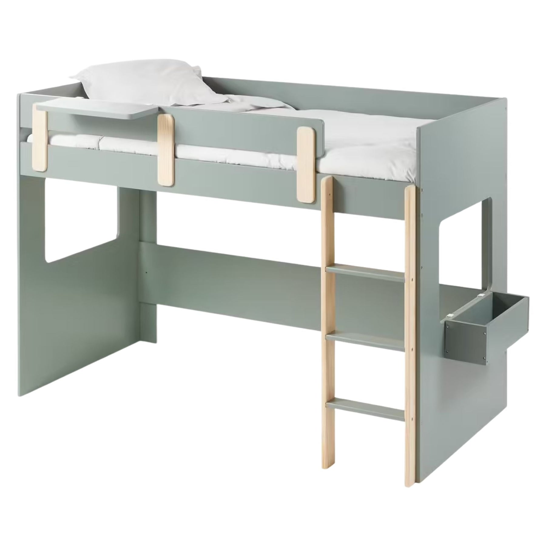 Lit mezzanine mi-hauteur enfant VERBAUDET Everest vert kaki – Bonne manière