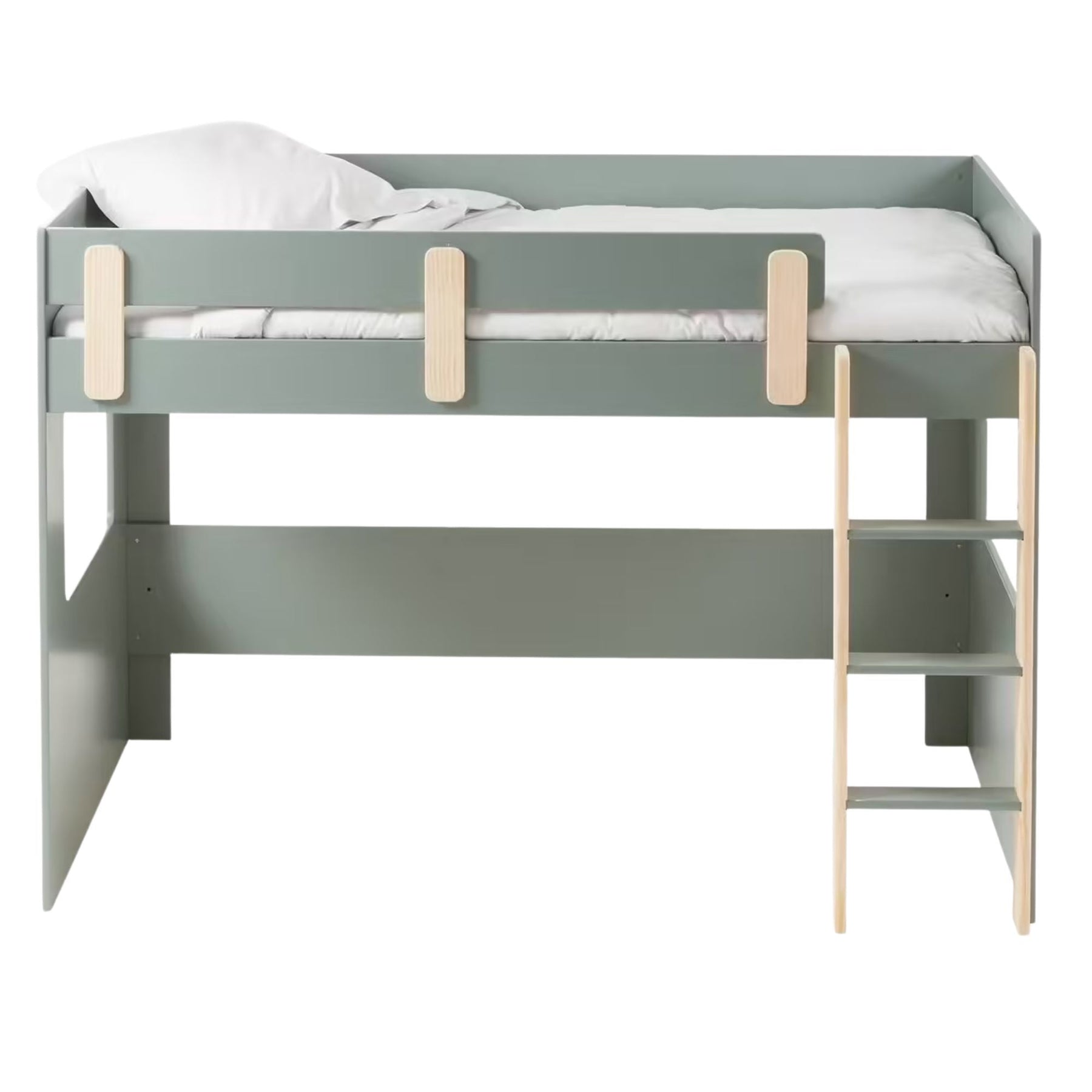 Lit mezzanine mi-hauteur enfant VERBAUDET Everest vert kaki – Bonne manière